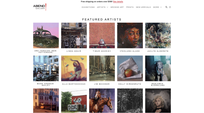 ArtCloud Website Examples